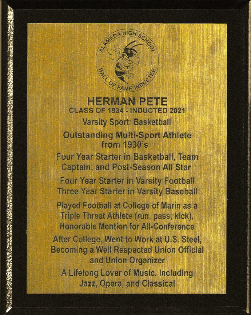 Herman Pete (father of Geoffrey Pete) Inducted Into The Alameda High ...